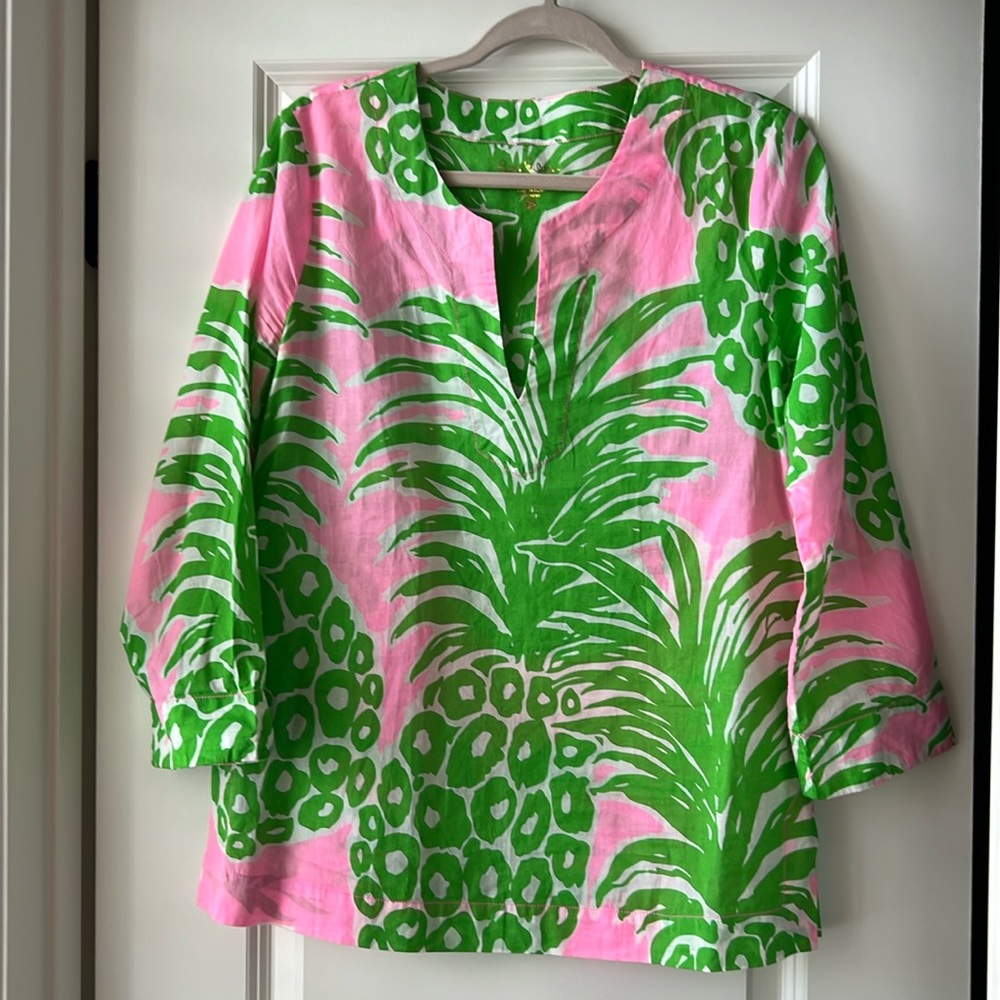 Pink Pout Flamenco Lilly Pulitzer Top Size Medium - Gem